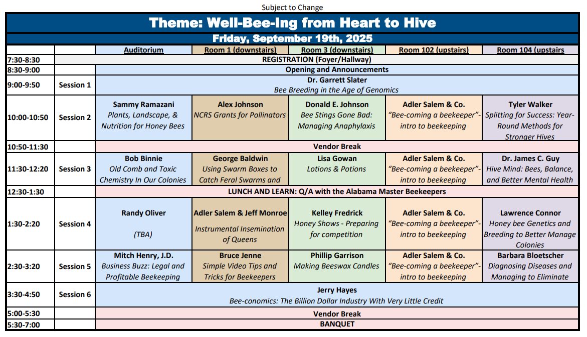 Fall Conference - Alabama Beekeepers Association